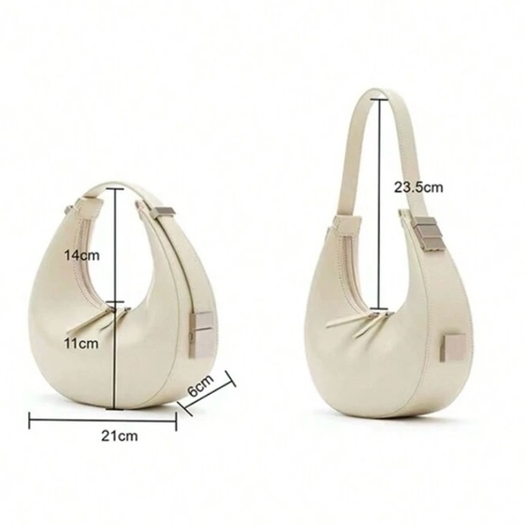 Bags | Elegant Solid Color Half Moon Shaped Shoulder Bag Minimalist ...